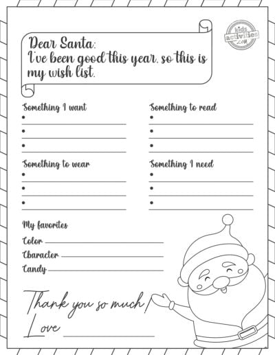 Free Santa Wish List Printable For Kids | Kids Activities Blog