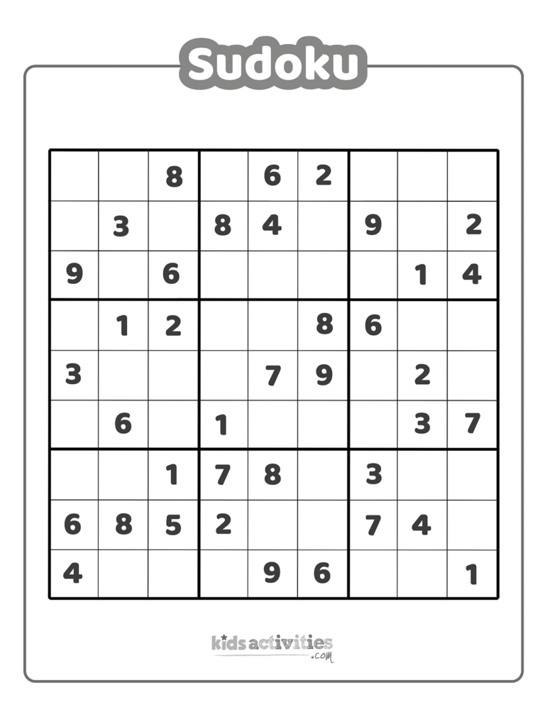 Easy and Hard Sudoku Printables Kids Activities Blog