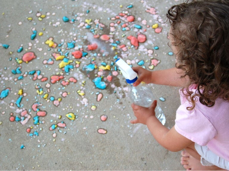 Fizzing Sidewalk Paint Recipe for Kids | Kids Activities Blog