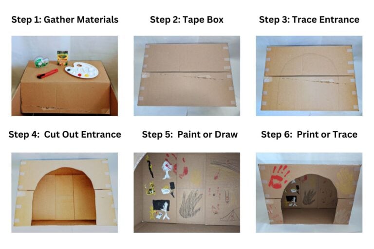 Cave Painting Art Project for Kids Using Cardboard Box | Kids ...