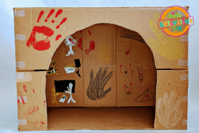 Cave Painting Art Project for Kids Using Cardboard Box | Kids ...