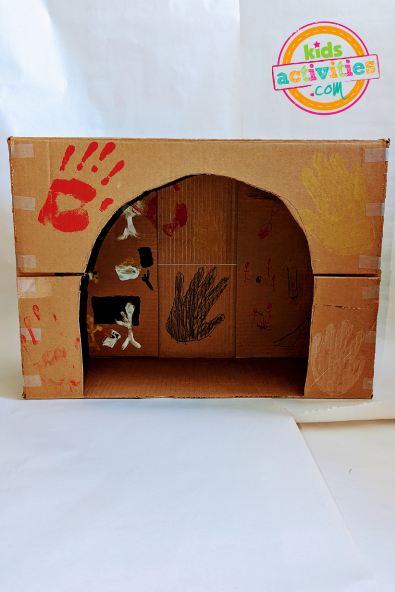 Cave Painting Art Project for Kids Using Cardboard Box | Kids ...