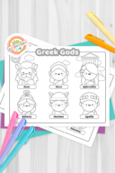 Mythology for Kids: The Twelve Olympian Greek Gods Free Coloring Page ...