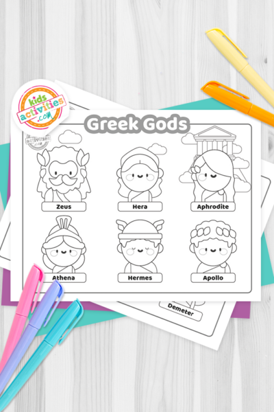 Mythology for Kids: The Twelve Olympian Greek Gods Free Coloring Page ...