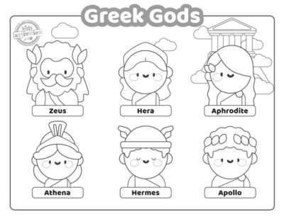 Mythology for Kids: The Twelve Olympian Greek Gods Free Coloring Page ...