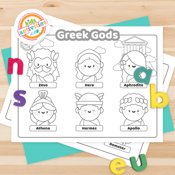 Mythology for Kids: The Twelve Olympian Greek Gods Free Coloring Page ...