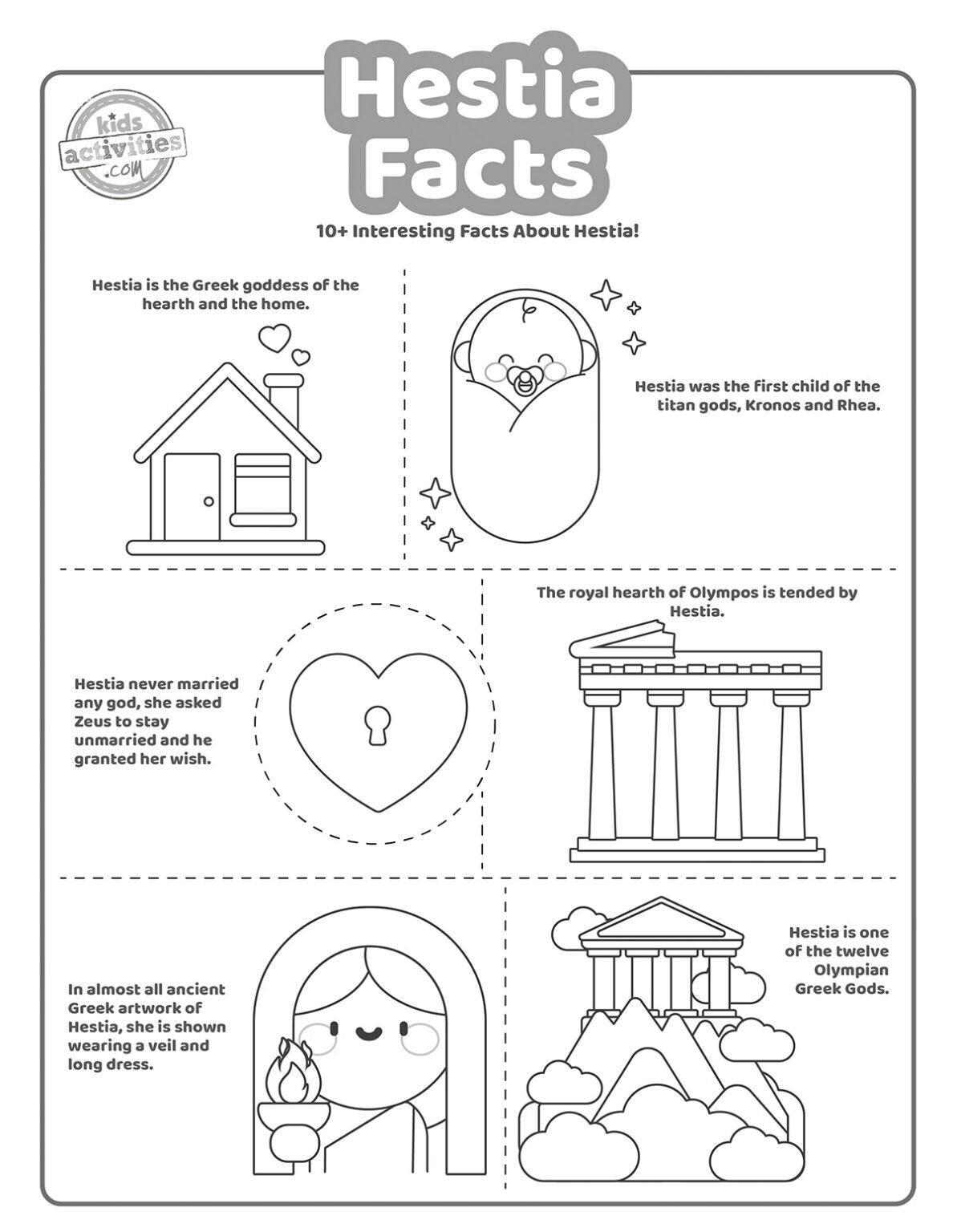 Fun Facts about the Greek Goddess Hestia For Kids To Print And Learn ...