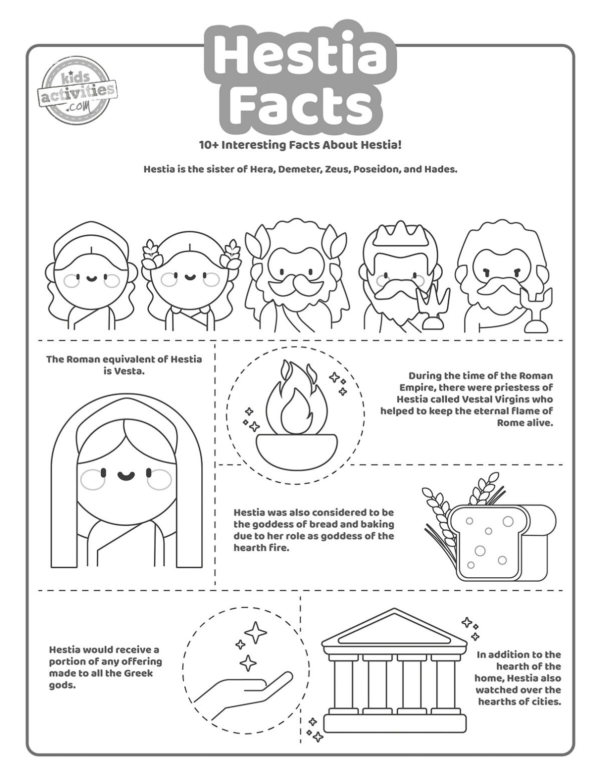 Fun Facts about the Greek Goddess Hestia For Kids To Print And Learn ...