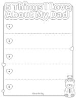 5 Things I Love About My Dad Printable | Kids Activities Blog