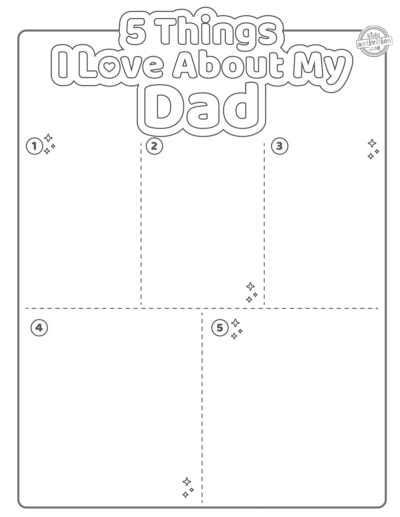 5 Things I Love About My Dad Printable | Kids Activities Blog
