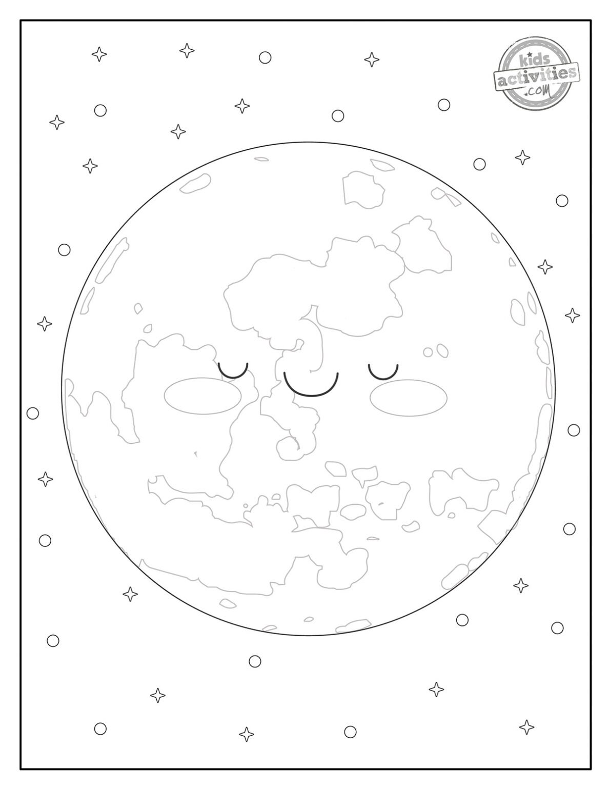 Beautiful Moon Coloring Pages For Kids Kids Activities Blog