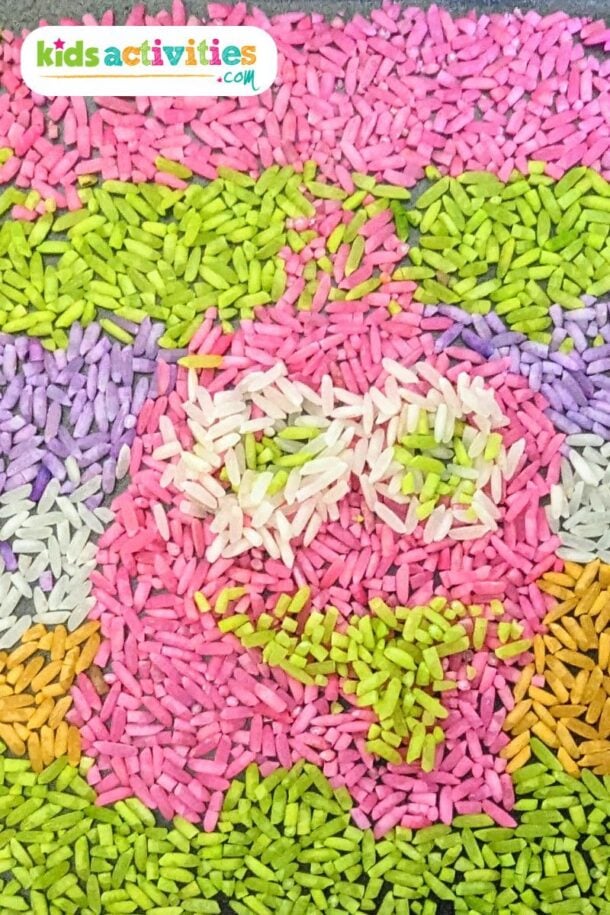 Colored Rice Mosaic Art & Sensory Activity | Kids Activities Blog