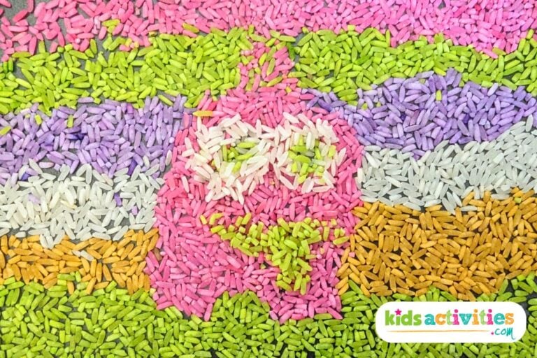 Colored Rice Mosaic Art & Sensory Activity | Kids Activities Blog