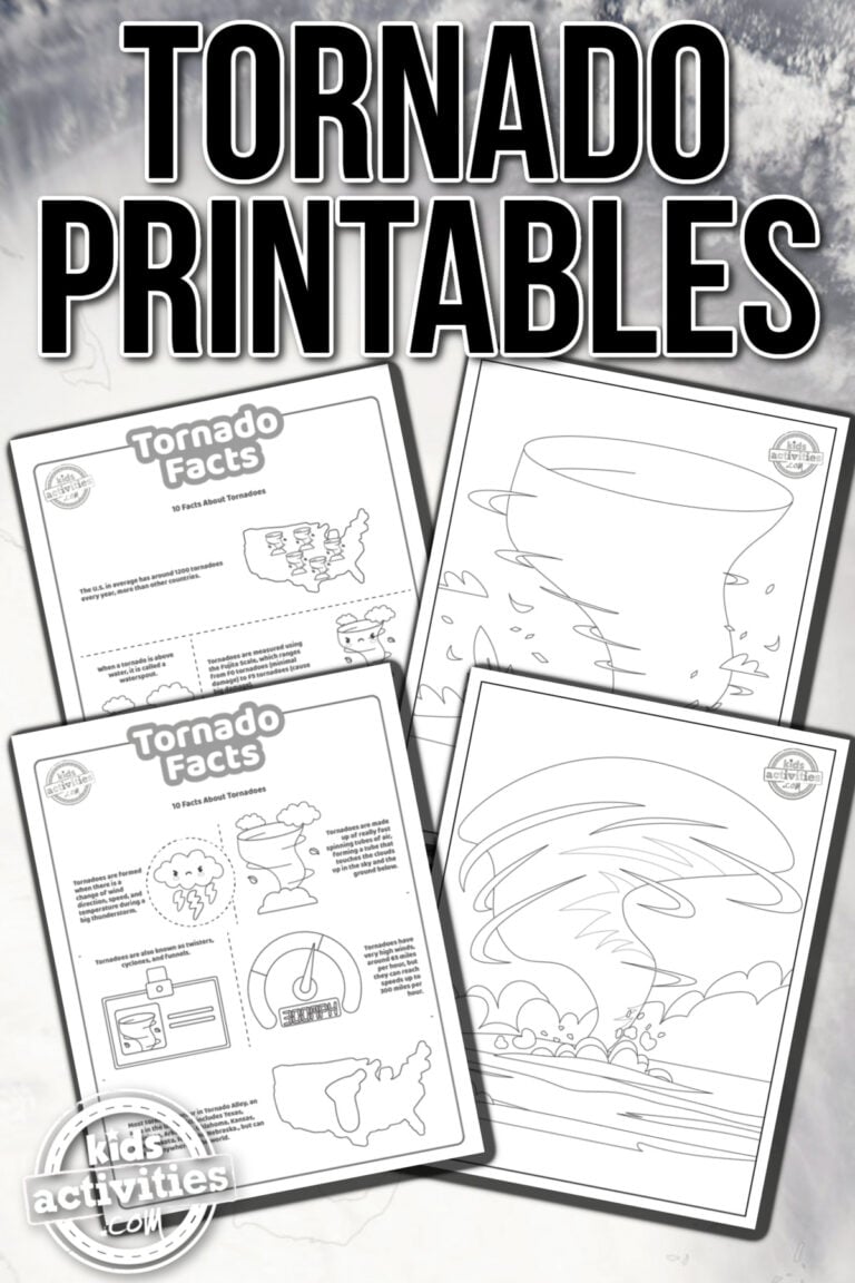 Tornado Coloring Pages + Tornado Facts for Kids Printables | Kids ...