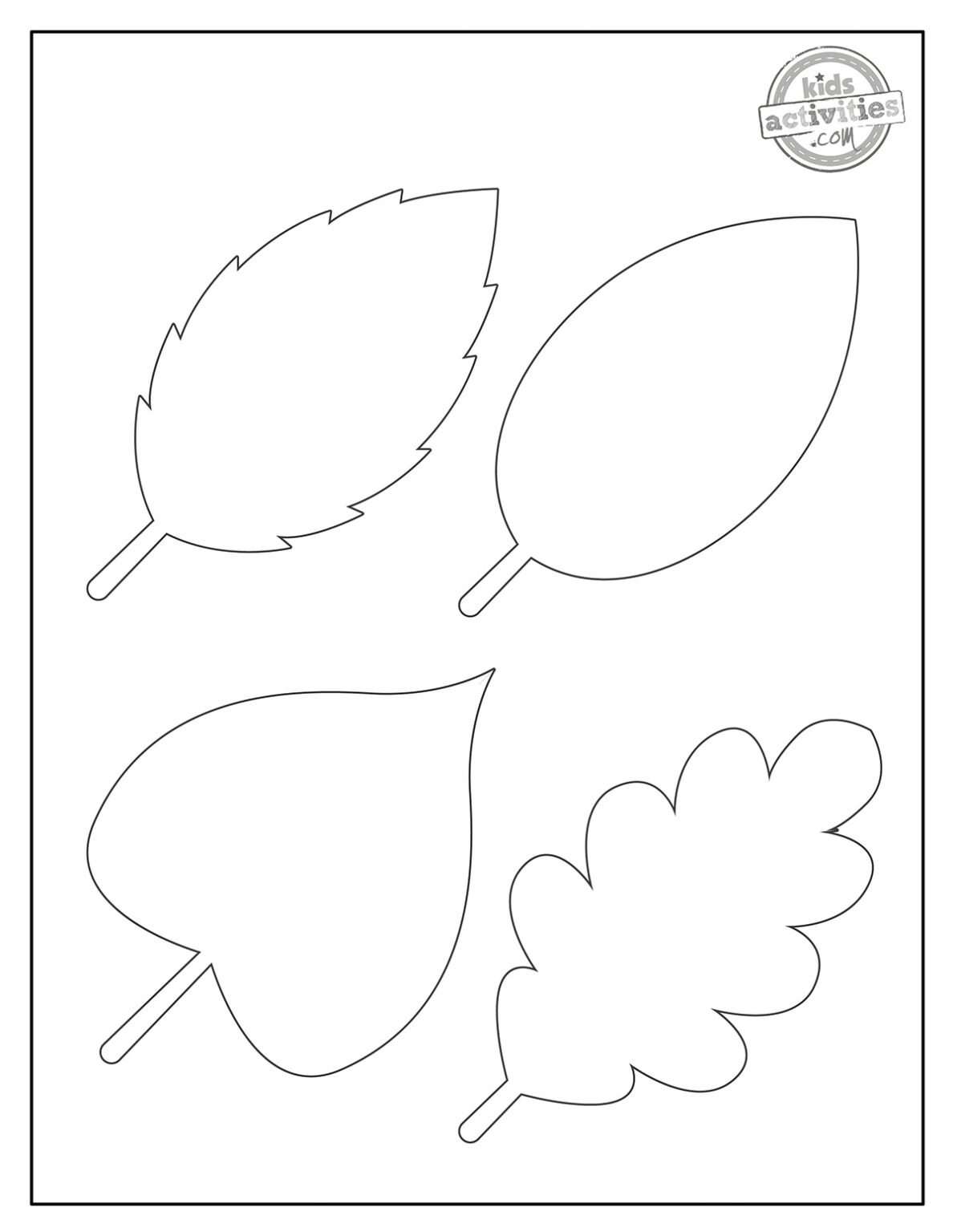 Printable Leaf Template For Summer & Autumn Crafts | Kids Activities Blog