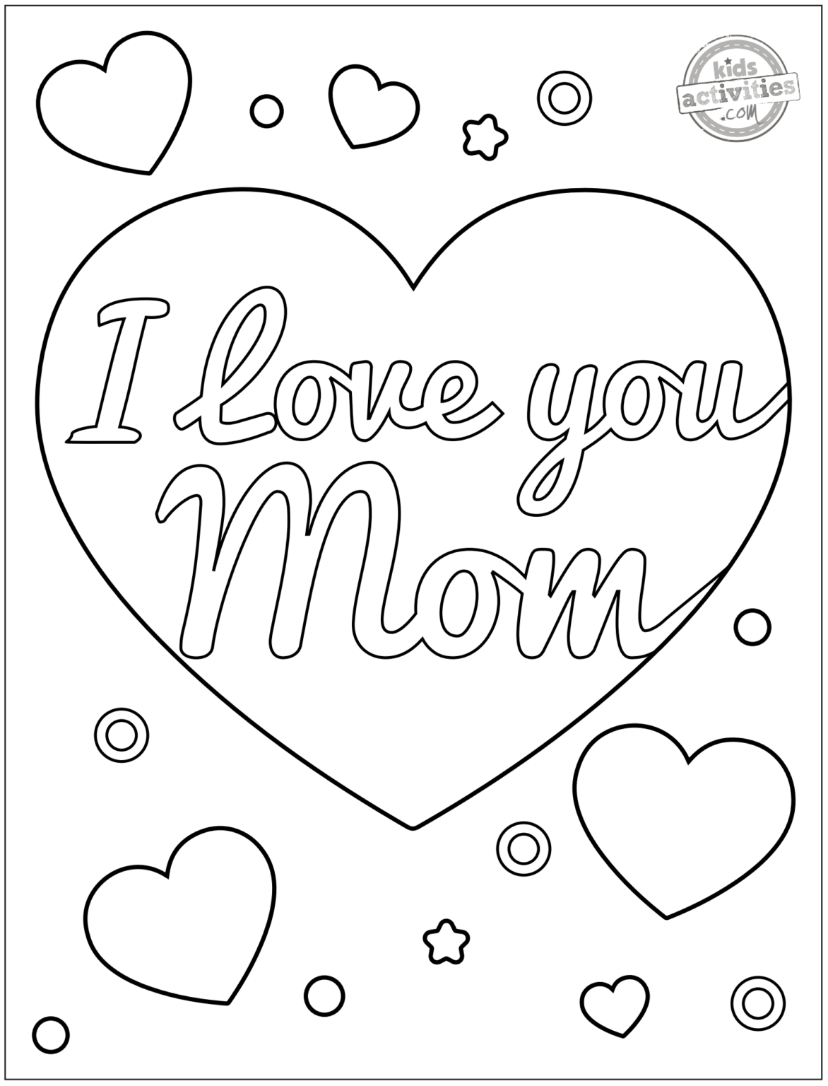 Oh So Sweet! I Love You Mom Coloring Pages for Kids | Kids Activities Blog