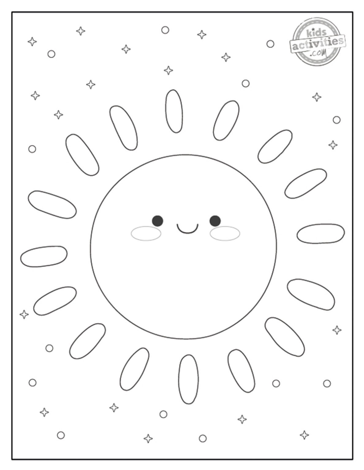 Shiny Sun Coloring Pages For Kids Kids Activities Blog