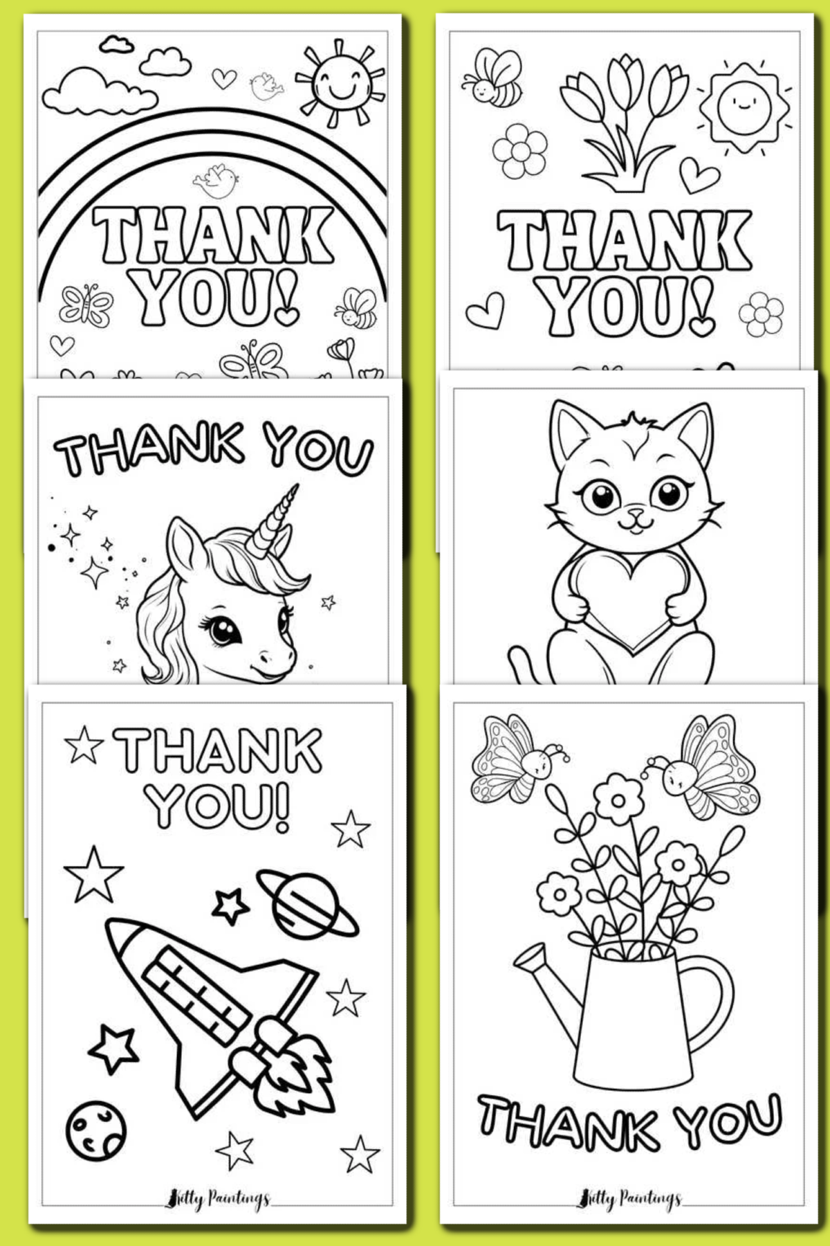 Free Coloring Thank You Cards Printable | Gerald Printable