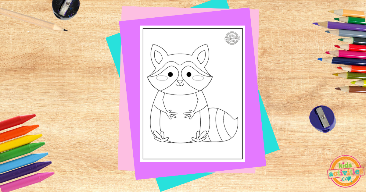 Super Cute Raccoon Coloring Page | Kids Activities Blog
