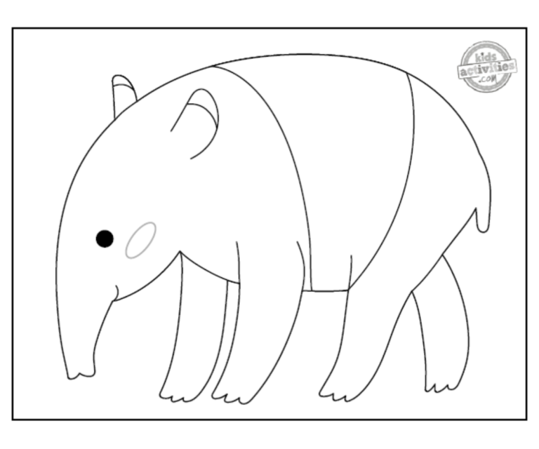 Free Printable Tapir Coloring Page | Kids Activities Blog