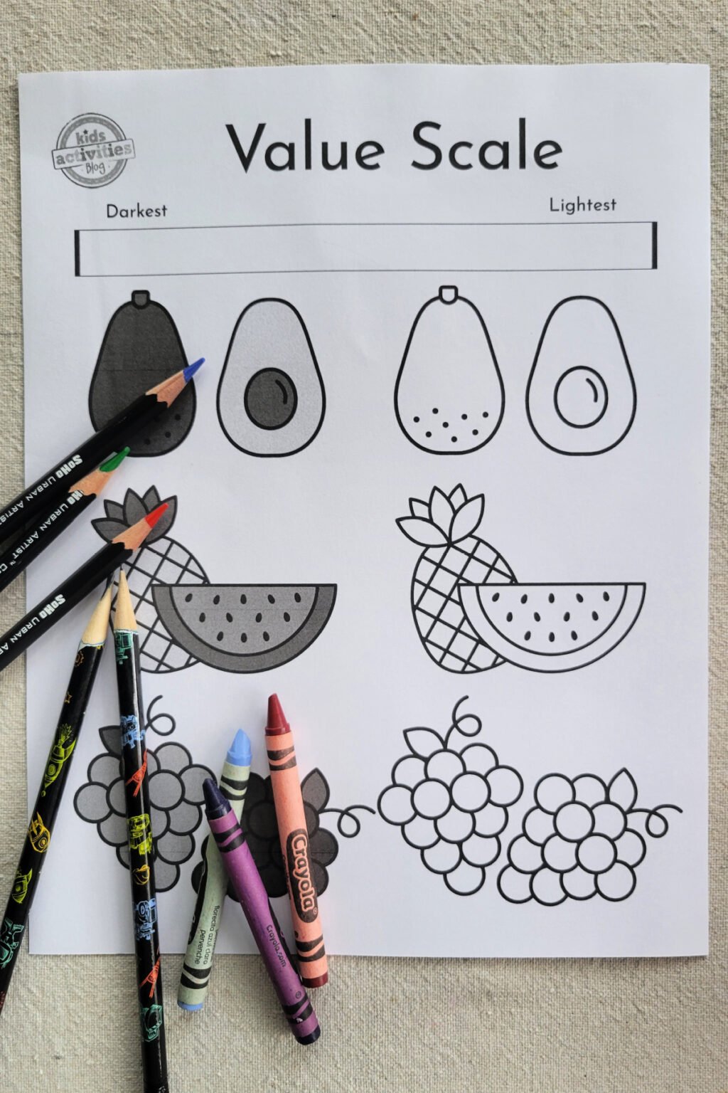 Value Scale Art Project for Younger Kids • Kids Activities Blog