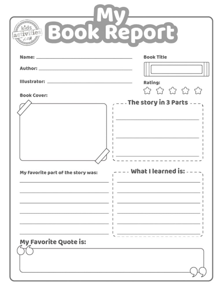 Book Report Template For Avid Readers | Kids Activities Blog