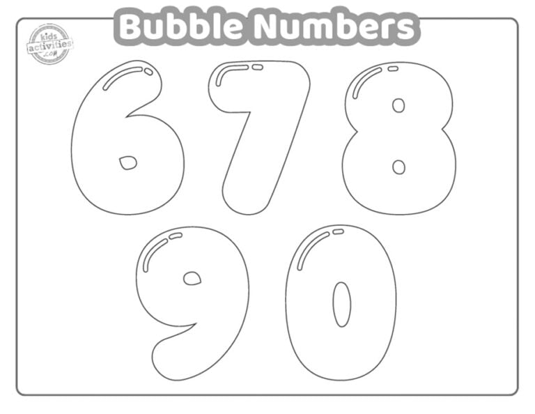 Super Fun Bubble Numbers 0-9 Printable! | Kids Activities Blog