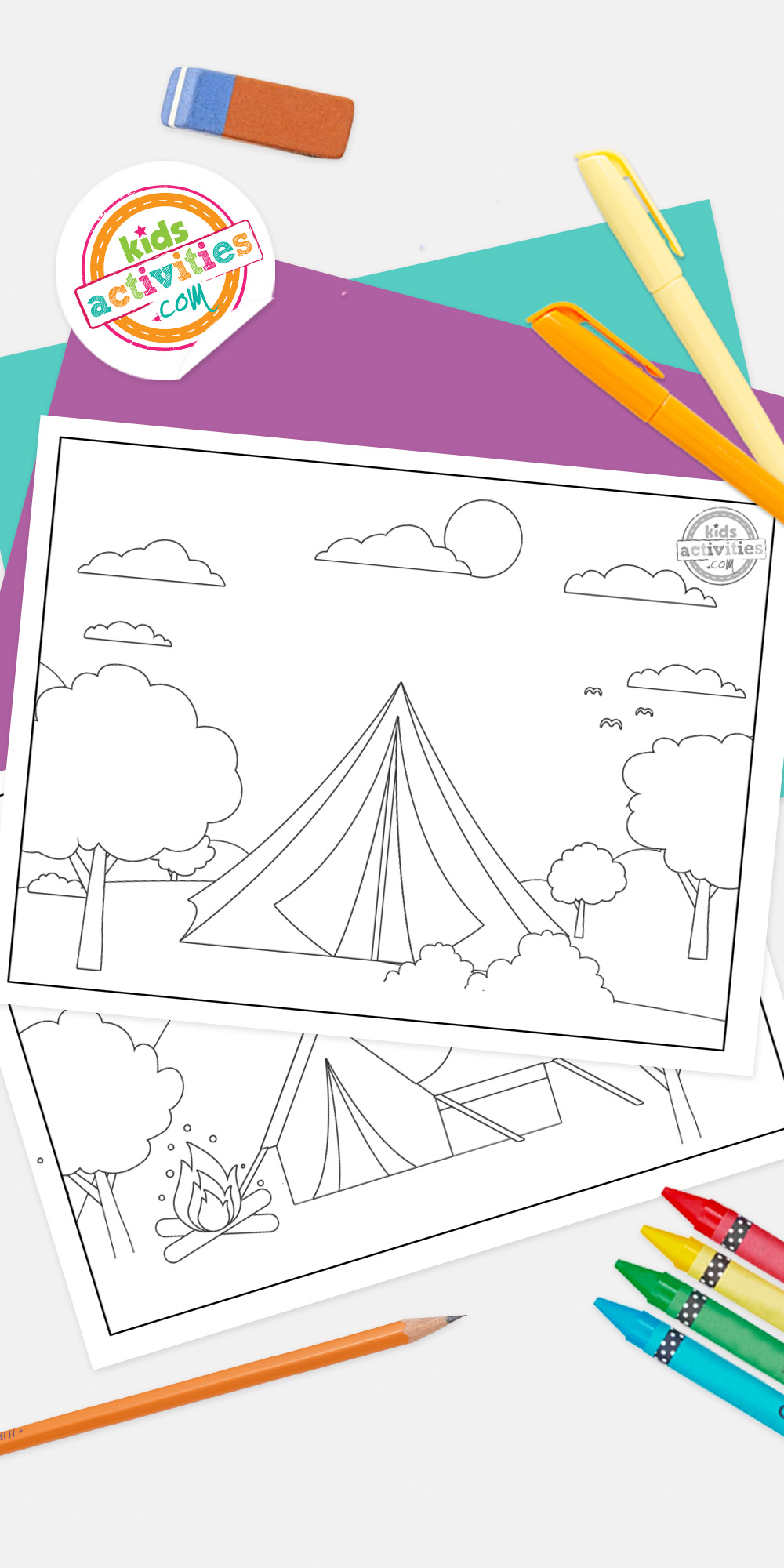Coloriages de camping – Imprimables gratuits pour les enfants