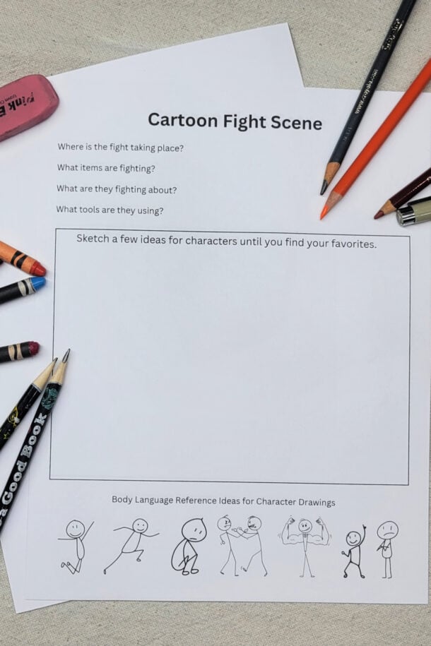 Cartoon Fight Scene Art Project for Kids • Kids Activities Blog