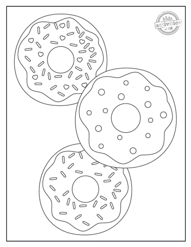 Adorable Donut Coloring Pages To Print For Free | Kids Activities Blog