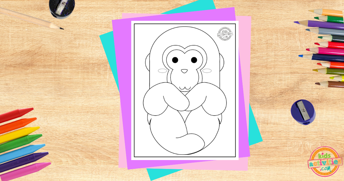 Cute Japanese Macaque Coloring Page | Kids Activities Blog