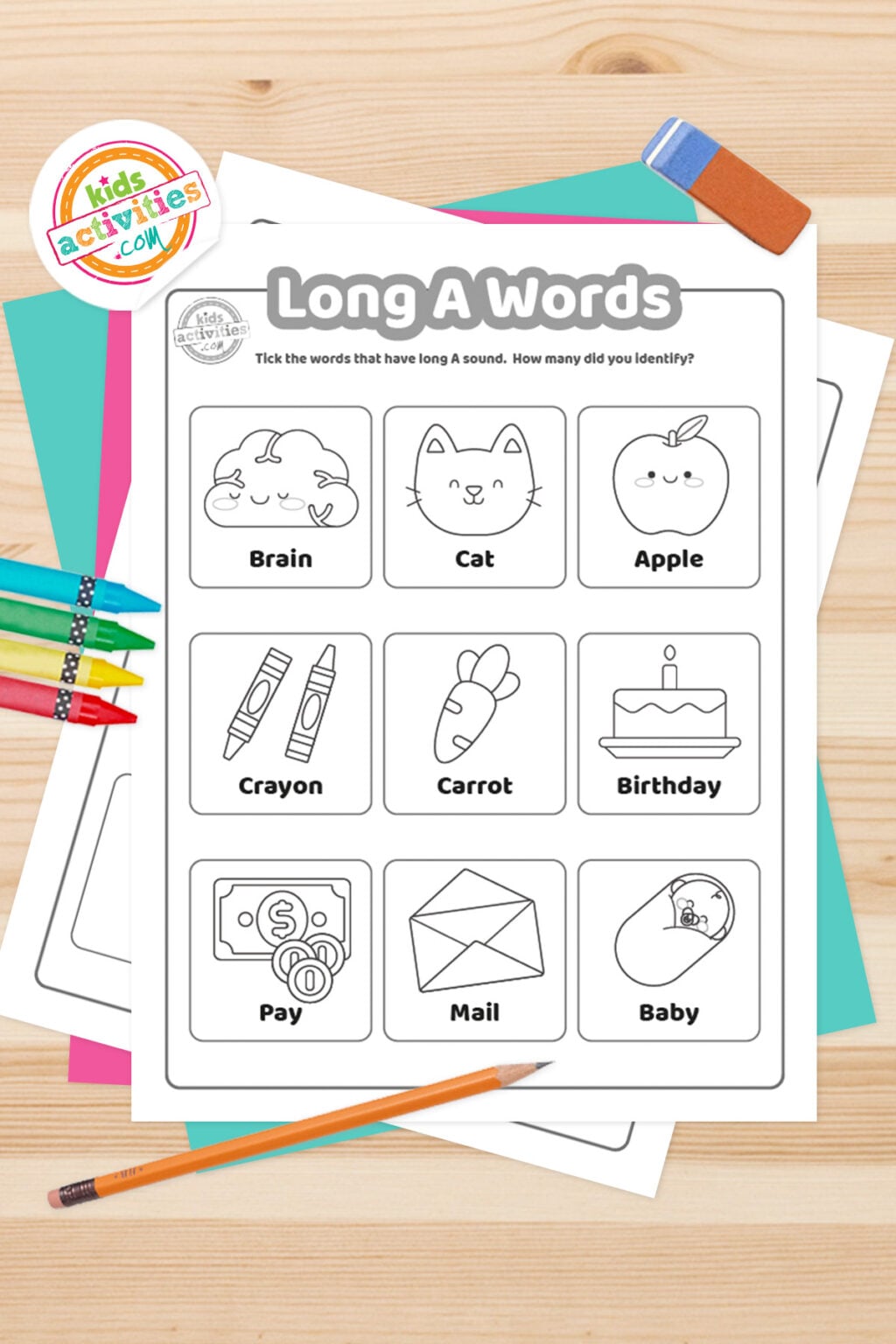 Long A Words Worksheets To Print And Learn | Kids Activities Blog