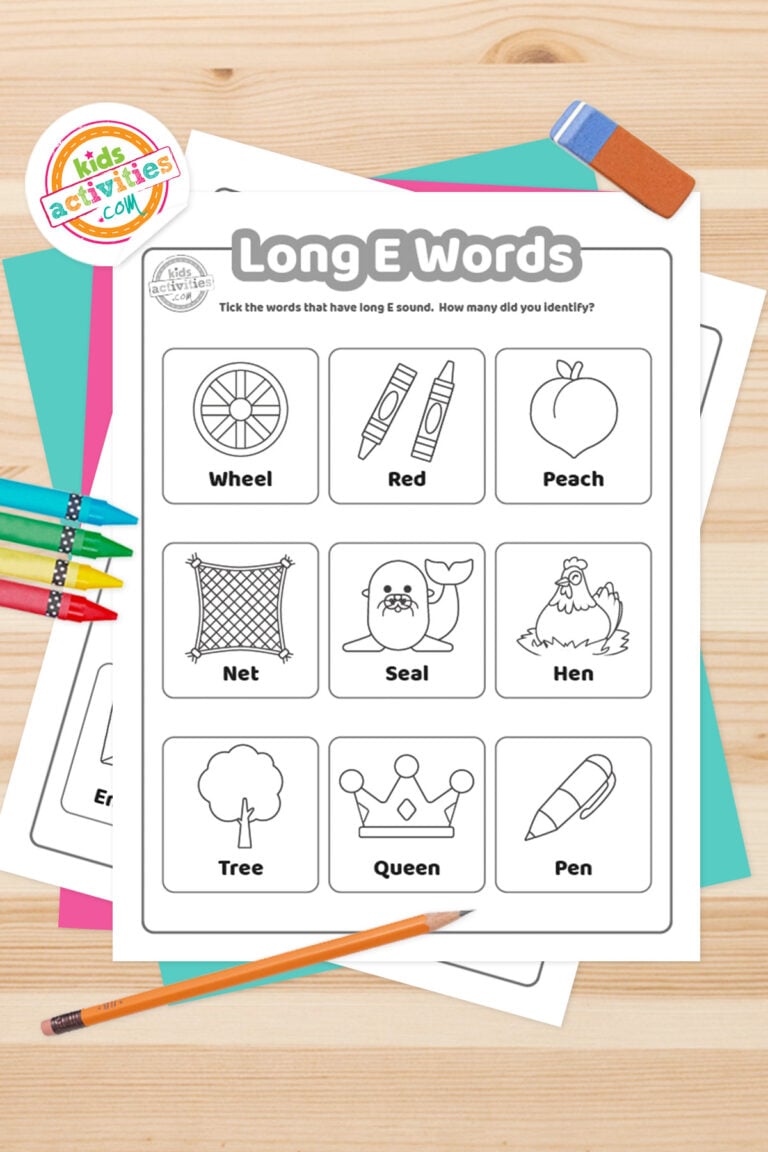 Long E Words Worksheets To Print | Kids Activities Blog