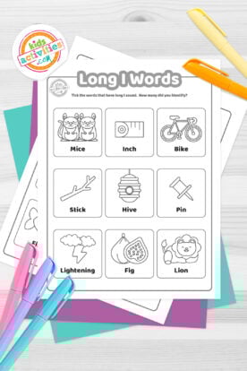 Printable Long I Words Worksheets | Kids Activities Blog