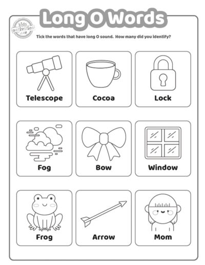 Long O Words Worksheets To Print | Kids Activities Blog