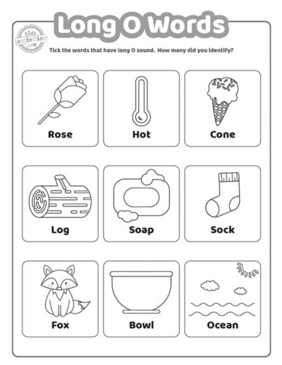 Long O Words Worksheets To Print | Kids Activities Blog