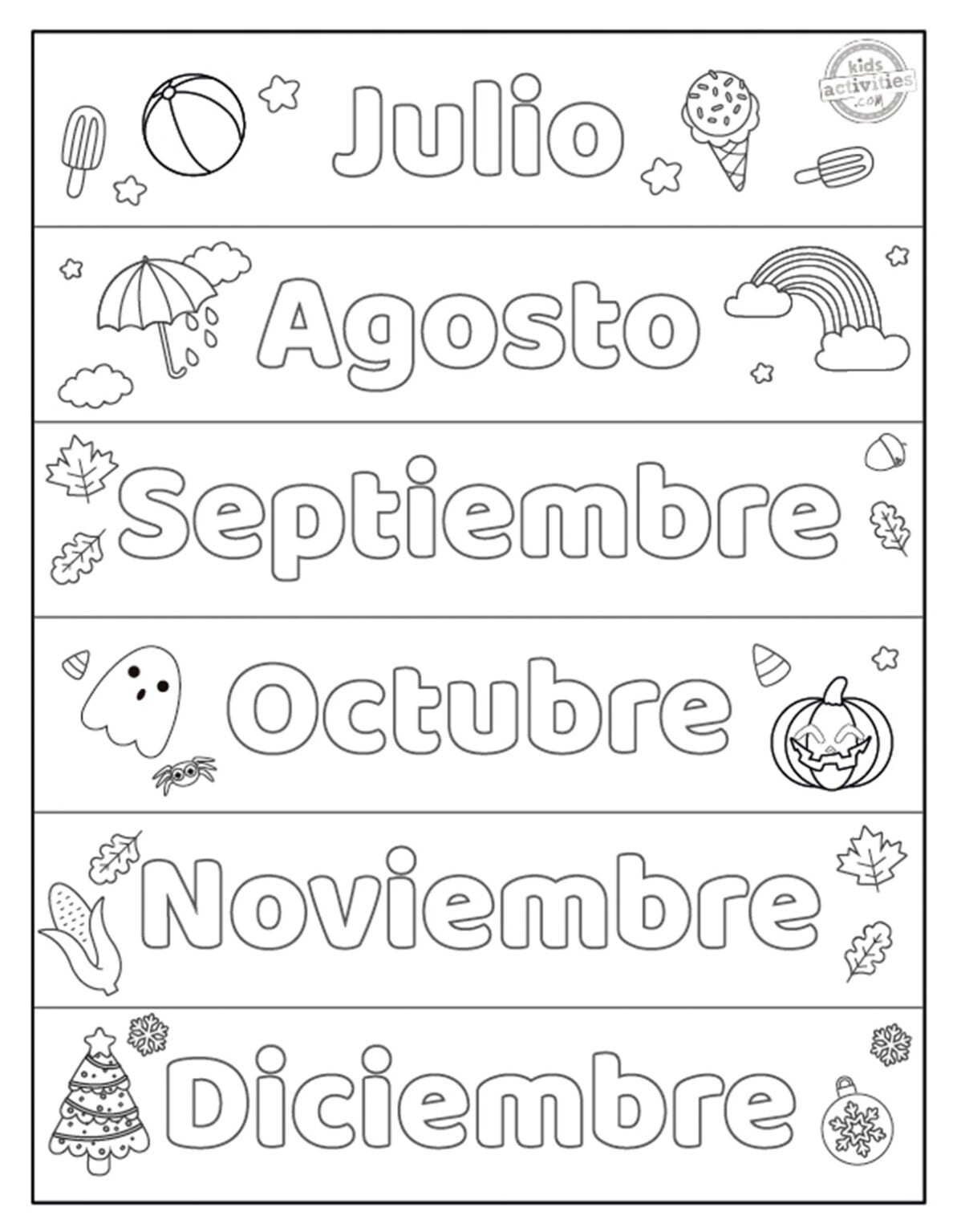 Learn The Months in Order in Spanish {Free Printables} | Kids ...