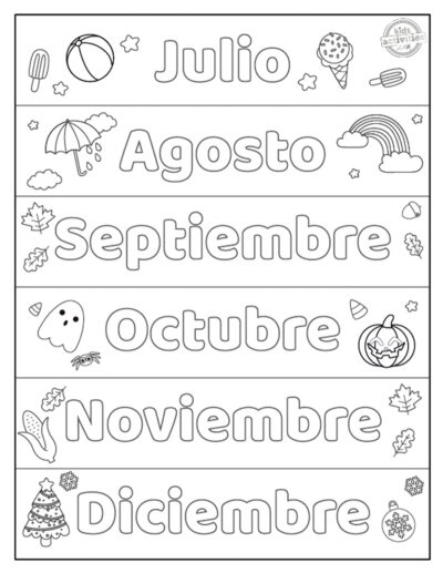 Learn The Months in Order in Spanish {Free Printables} | Kids ...