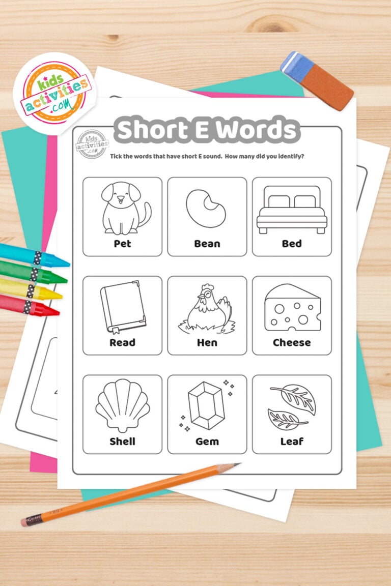 Fun Short E Words Worksheets | Kids Activities Blog