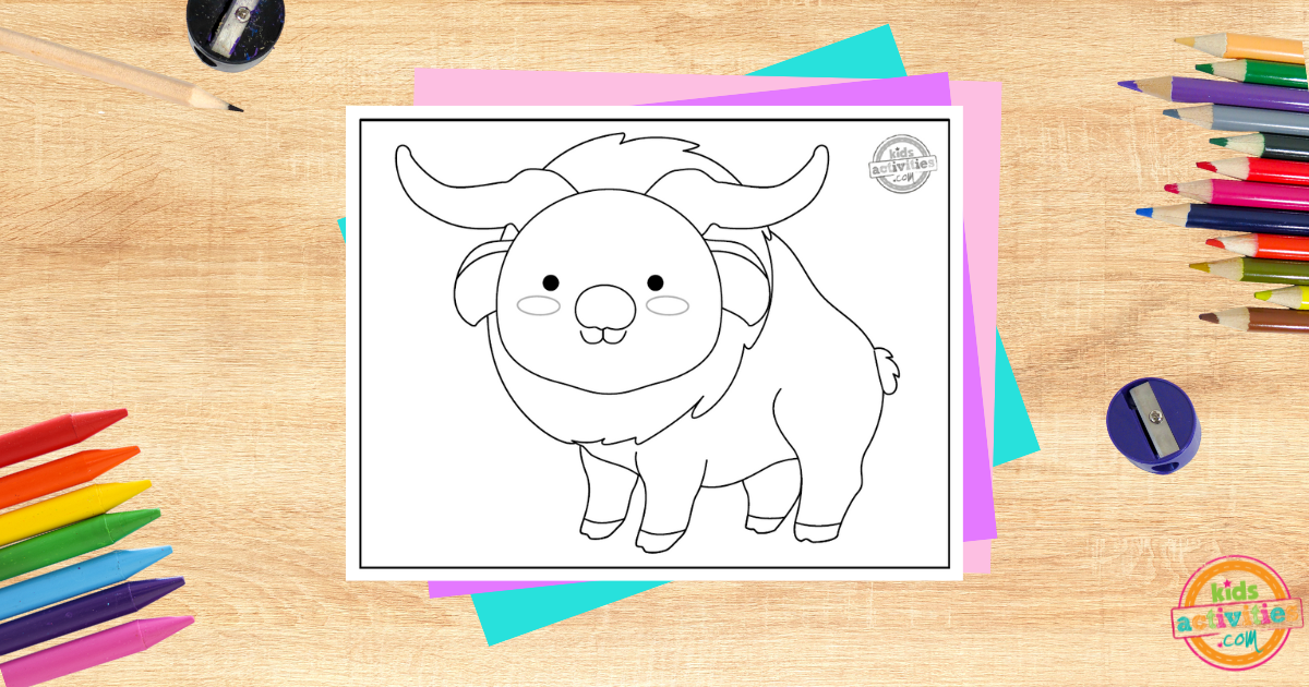 Super Cute Takin Coloring Page For kids | Kids Activities Blog
