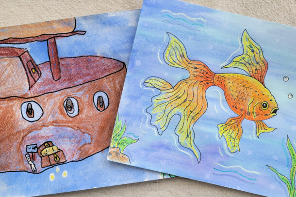 Underwater Scene Wax Resist Art Project for Kids • Kids Activities Blog
