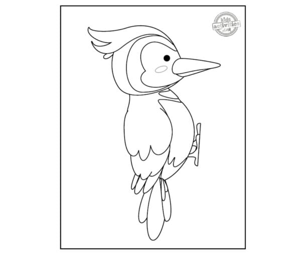 Printable Woodpecker Coloring Page For Kids | Kids Activities Blog