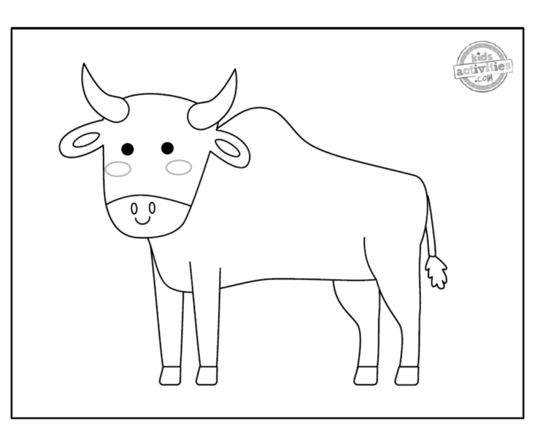Fun Zebu Coloring Page For Kids | Kids Activities Blog