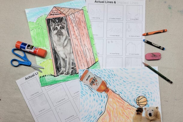 Actual and Implied Lines Art Project for Older Kids • Kids Activities Blog