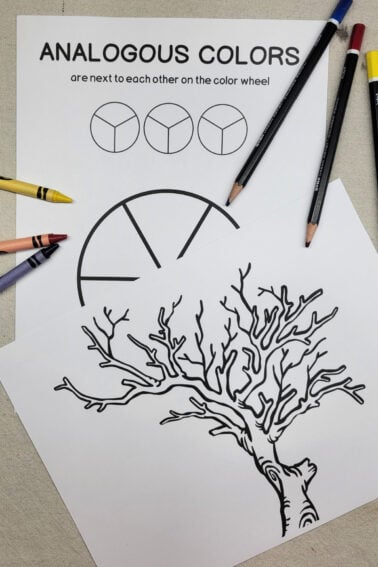 Analogous Colored Tree Art Project for Kids • Kids Activities Blog