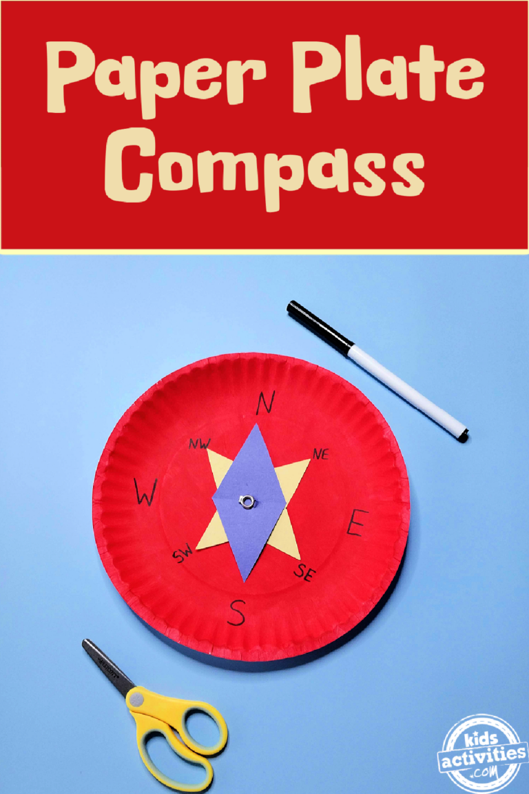 Pretend Paper Plate Compass Craft For Kids | thetimes365.com