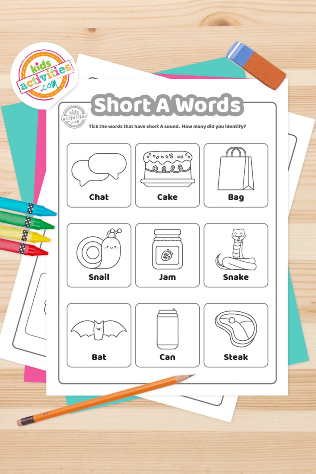 Worksheets for Short A Words | Kids Activities Blog