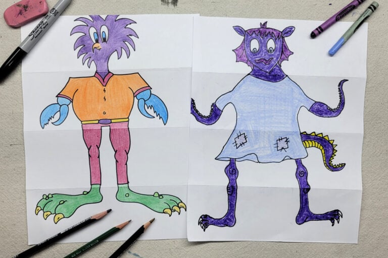 Complete-the-Monster Group Art Project for Kids • Kids Activities Blog