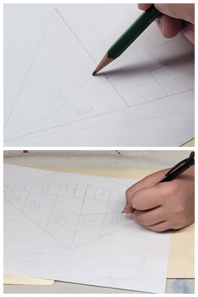 Two Point Perspective Art Project for Older Kids • Kids Activities Blog