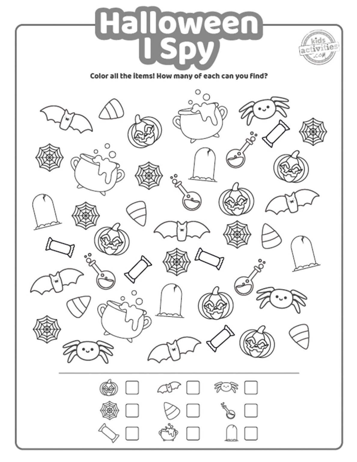 Free Printable I Spy Halloween Game | Kids Activities Blog